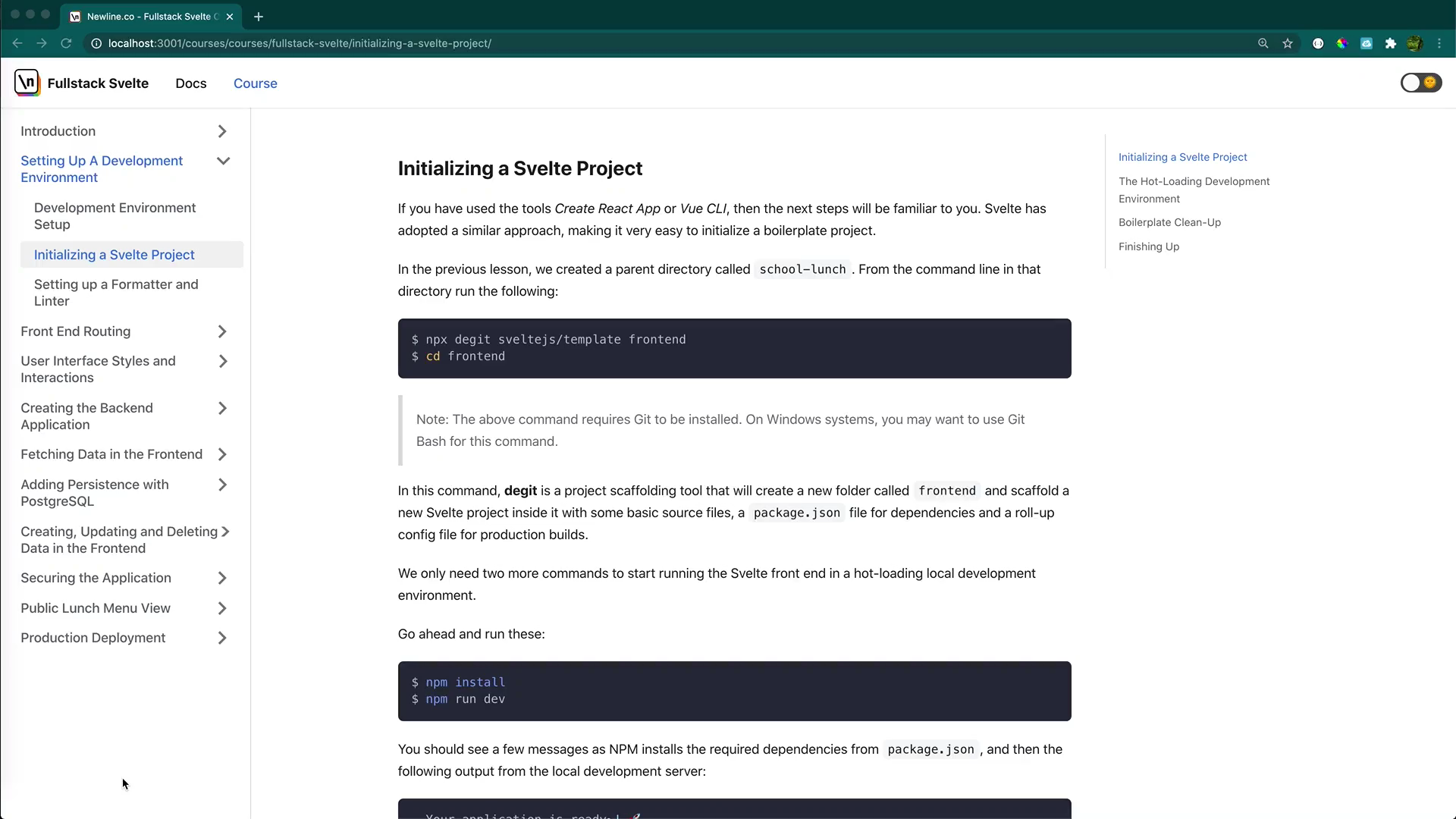 How To Initialize A Boilerplate Svelte Project Fullstack Svelte