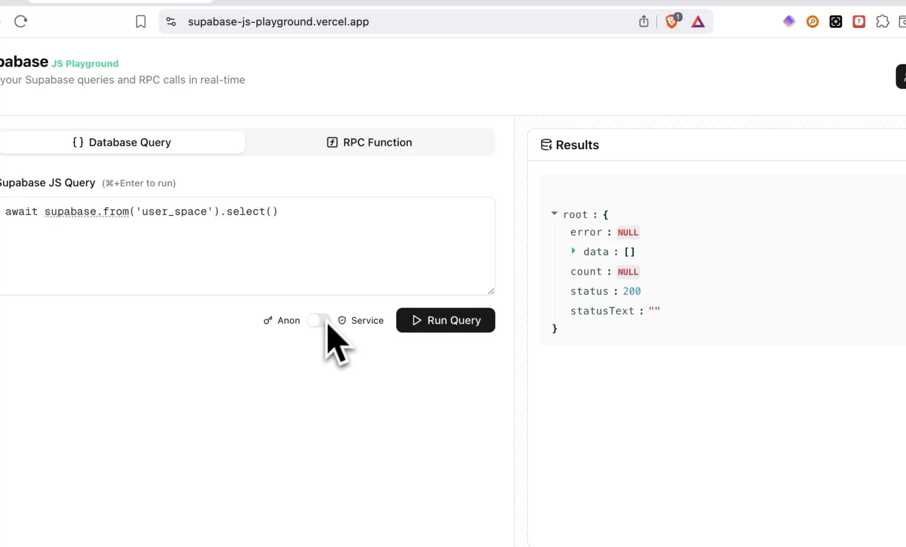 Supabase JS Playground | Peerlist