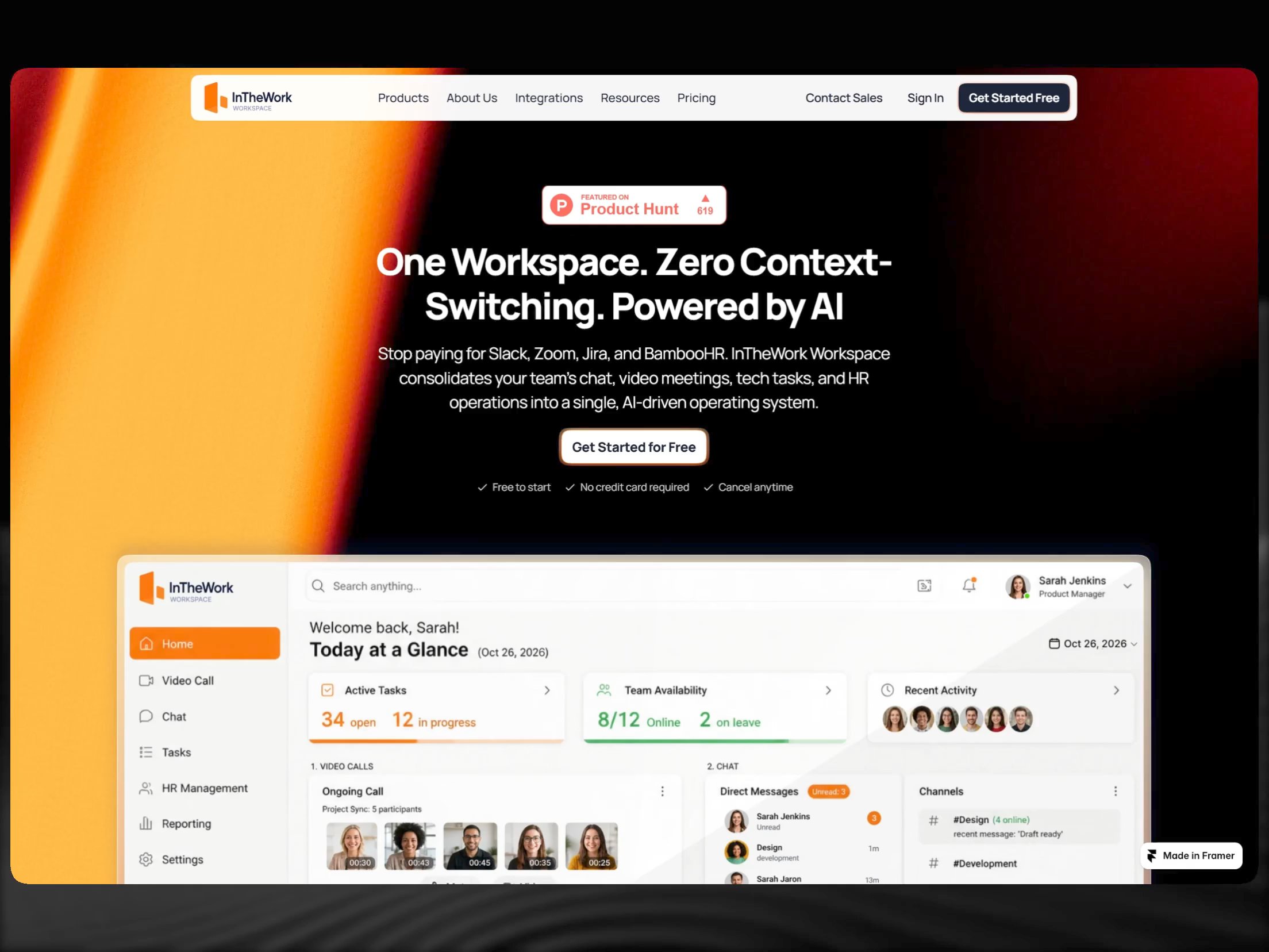 IntheWork: Responsive AI Website Template by Tang Quoc Dat — Framer ...