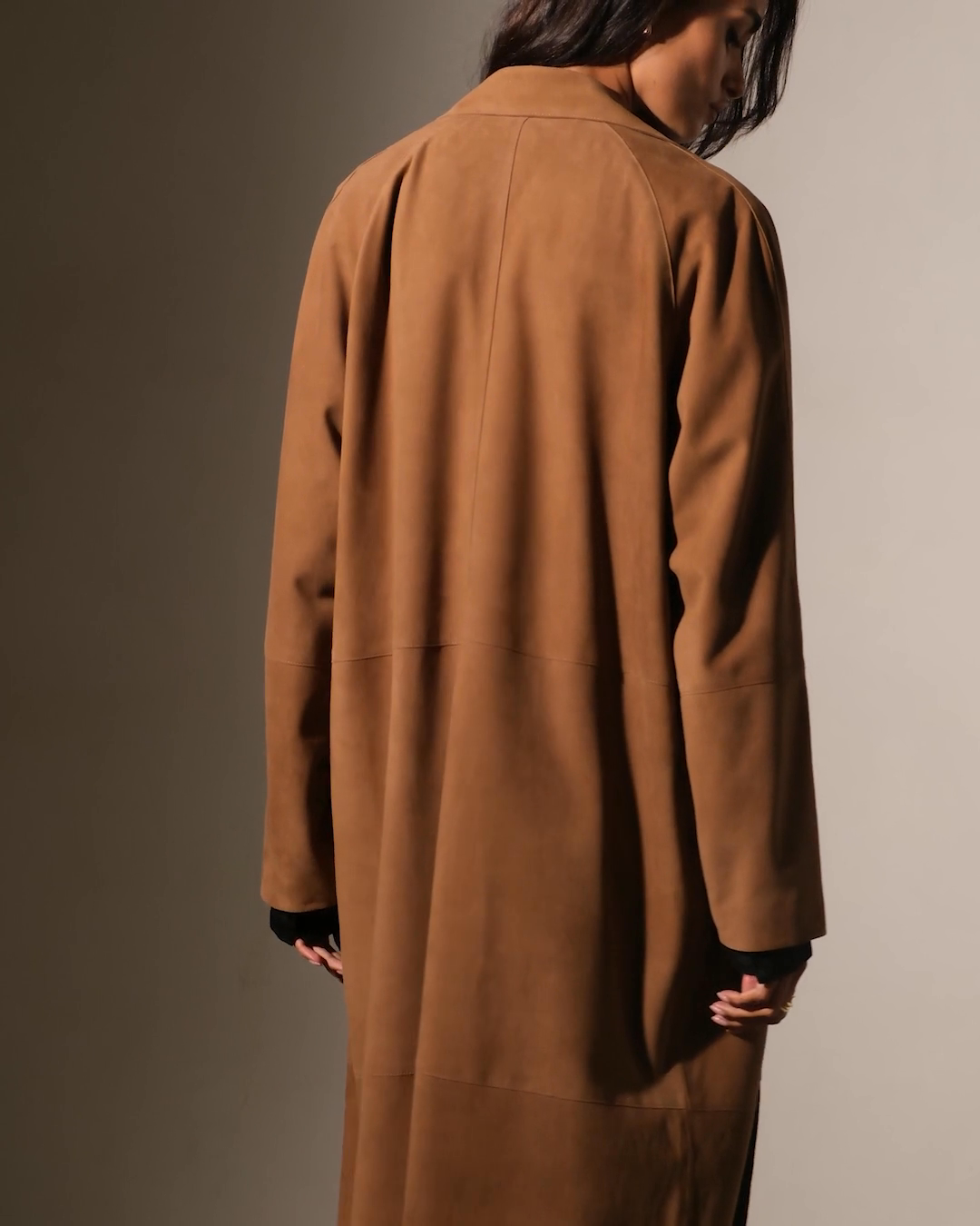 Unlined Suede Trench Coat - Toffee | James Perse Los Angeles